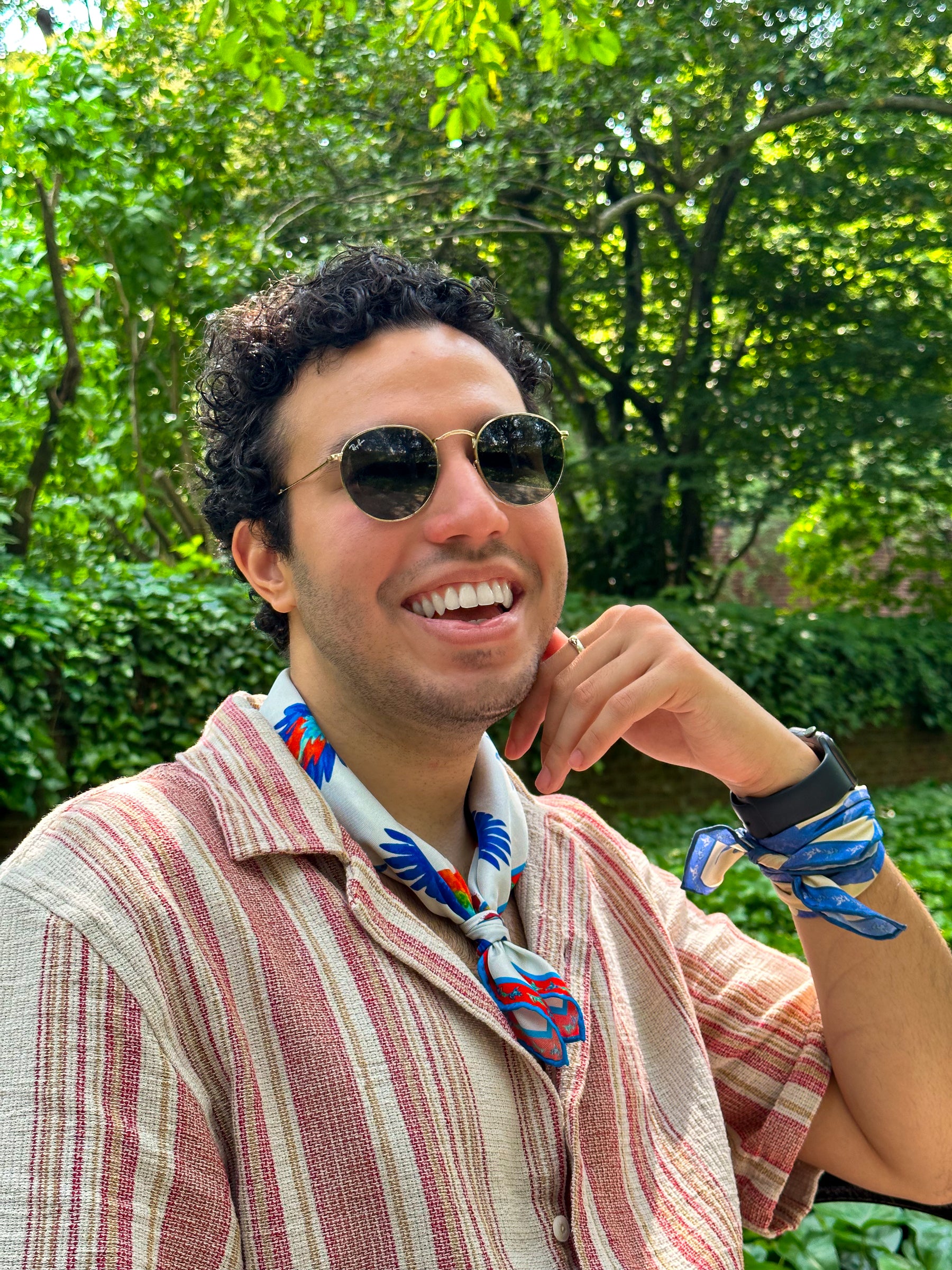 Rainforest Rhythms Silk Scarf | Hand-Rolled Macaw Melody – Mali Collection